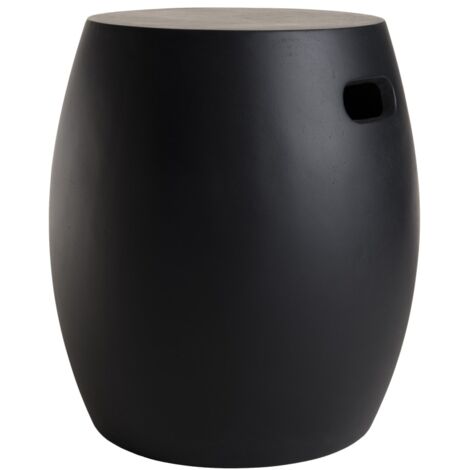 HECTOR - Table d'appoint de jardin ronde béton 43x43 cm noir