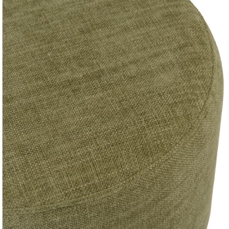 Pouf en tissu vert avec pieds en bois AGATHE design scandinave D41 ...