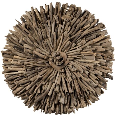 Décoration murale ronde SAM 80 cm en bois flotté design organique ...