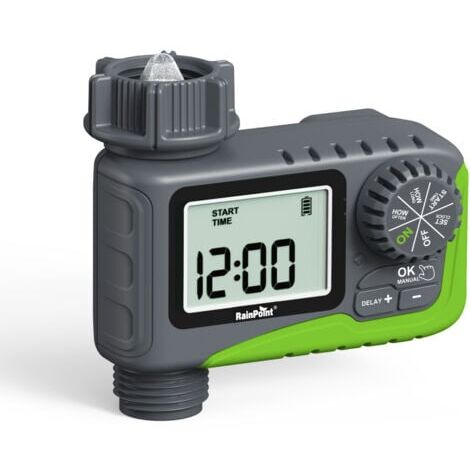 Programmateur d'arrosage RAINPOINT, manuel, automatique, facile à utiliser, avec écran LCD