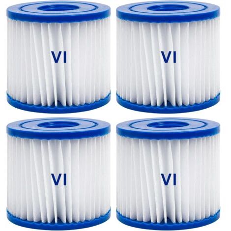 Lot de 4 filtres de Type VI pour Spa et, Filtre VI Cartouche pour Bestway Lay-Z-Spa, Filtres de ...