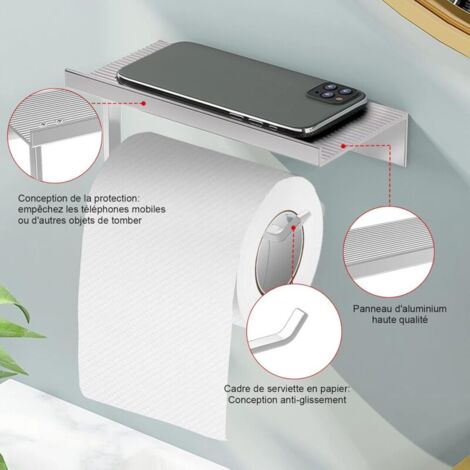 Porte-papier toilette,Porte-Papier Toilette Mural sans Perçage, Support ...