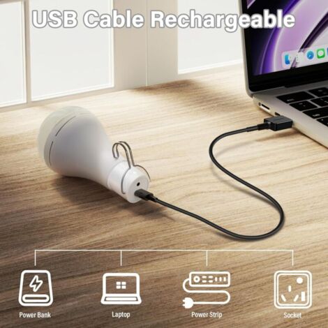 USB Ampoule Rechargeable Avec Télécommande, 7W LED Ampoules Batterie ...