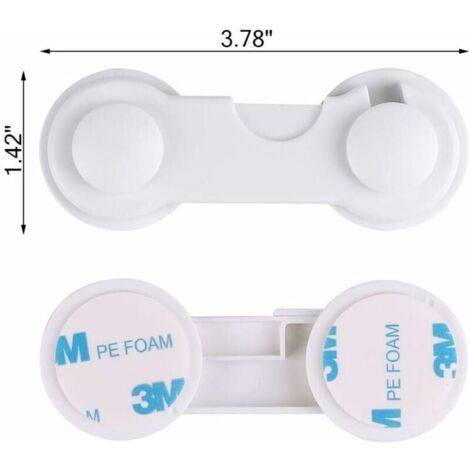 10 x Verrou de Sécurité Pour Enfants: Serrure Porte Placard Frigo Tiroir Armoire Pour Bébé ...