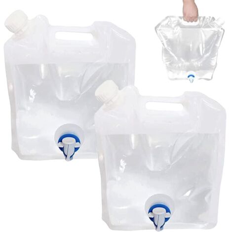 Ahlsen 2 Pièces 10L Bidons Eau Pliables avec Robinet,Réservoir Pliant d'eau Potable ...