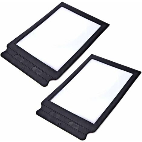 A4 Pleine Page Loupe de Lecture,2 Pack Grande Lecture Loupe 3 X Rectangulaire Loupe Malvoyant en ...