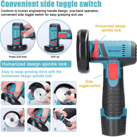 Mini Meuleuse d'angle Sans Fil, Outil de meulage électrique 12 V 19500 ...