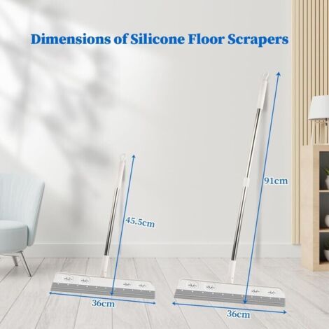 Raclette de Sol en Silicone, Laveur à Raclette à Eau Amovible, Mousse Balai pour Nettoyage de l ...