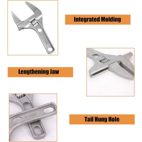 Clé à molette 6-68 mm Clé à molette courte Tige ouvertures de grande ...