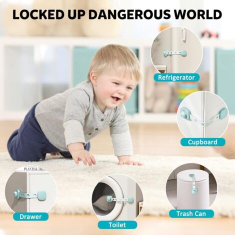 Bloc Porte Securite Bebe, 6 pcs Bloc Placard Bebe Réglables, Securite Placard Enfant pour ...