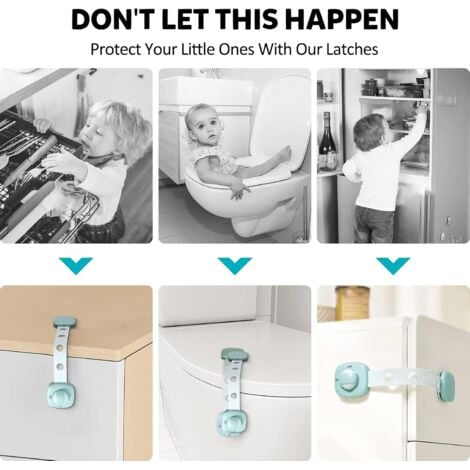 Bloc Porte Securite Bebe, 6 pcs Bloc Placard Bebe Réglables, Securite Placard Enfant pour ...