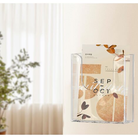 4 Pièce Porte Document Mural A4 en Acrylique, Porte-brochures Mural A4 ...