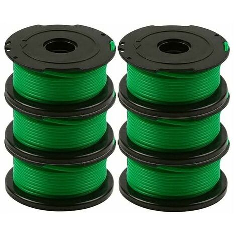 Lot de 6 bobines de fil pour débroussailleuse Black and Decker GL7033, GL8033, GL9035, 6 m
