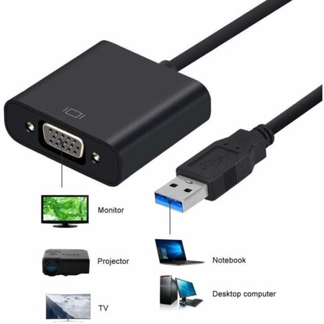 USB 3.0 to VGA Adapter, USB to VGA Video Adapter Converter, Multi ...
