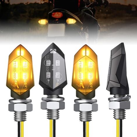 Clignotant Moto LED, Ensemble de 4 Mini Clignotants Moto 12V ...