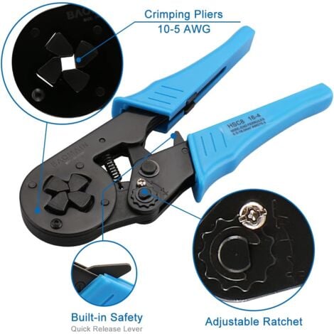 Tigrezy Pince à sertir auto-réglable Outils de sertissage utilisés pour embouts de câble de 4-16 ...