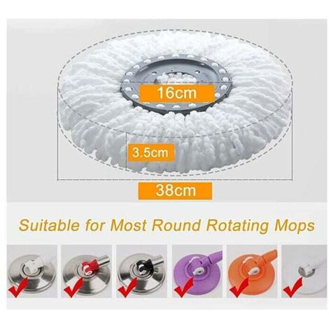 Tigrezy-3Pcs Têtes Microfibre Balai, Mop Heads, Tête de Vadrouille ...