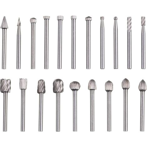 Lot de 20 Fraises Rotatives en Carbure de Tungstène HSS avec Cutter à Tige de 3 mm pour Outils ...