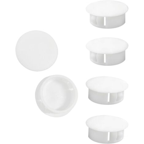 10 Pièces 25mm Bouchons en Plastique Rond, Cache Trou Meuble, Blanc ...