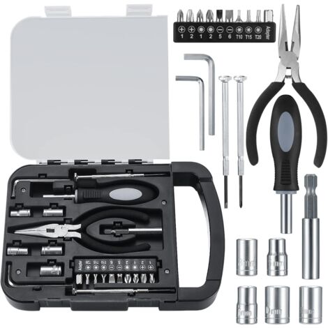 22 Pièces Boîte à Outils Complète, Mallette Outils, Coffret à Outils ...
