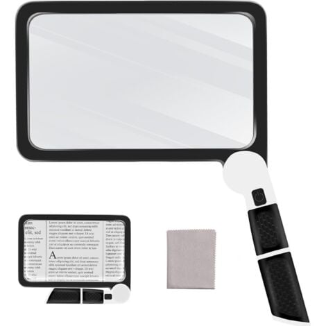 Loupe grossissante 5x avec éclairage pour la lecture, avec 48 LED et lentille antireflet, idéale ...
