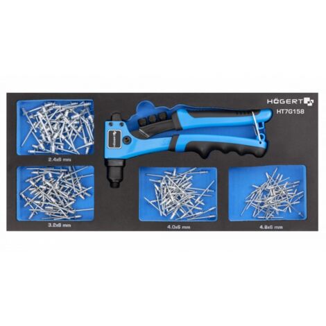 Riveteuse manuelle Hogert HT7G158 + 200 rivets