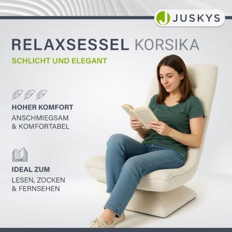 Juskys Relaxsessel Korsika - ergonomisches Design, 360° drehbar, hoher ...