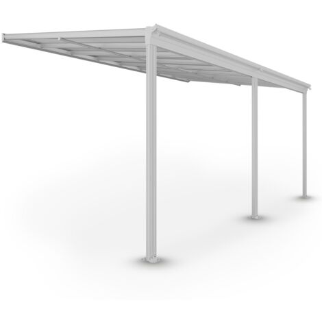 Juskys Terrassenüberdachung Borneo – Aluminium Terrassendach mit Doppelstegplatten Sonnenschutz ...