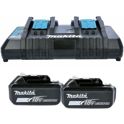 MAKITA - 2 batteries au lithium-ion Makita BL1850 18 V LXT 5 Ah, avec chargeur deux batteries DC18RD