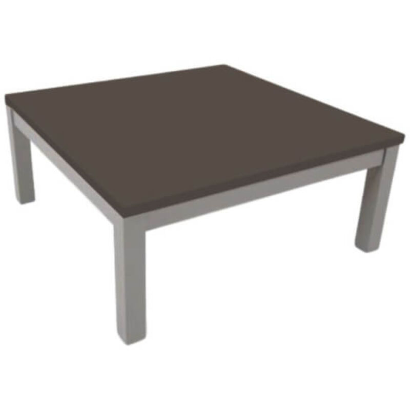 Table basse carrée avec structure grise et plateau en boue Tratto