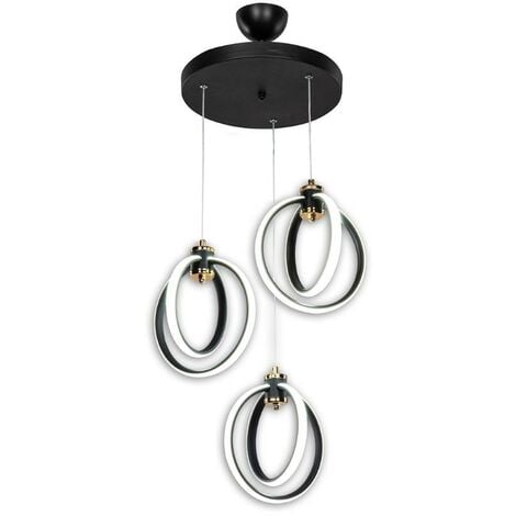 Lampe suspendue LED de 90 cm avec trois points lumineux LED circulaires ...