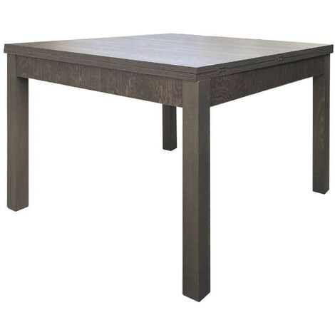 Table 90x90 cm dédoublable en chêne gris - Florence