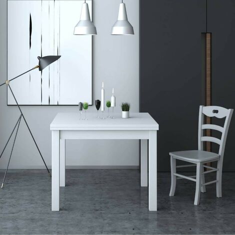 Table 90x90 cm dédoublable en frêne blanc - Florence