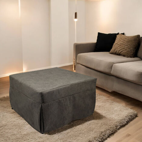 Dmora Puof convertible en lit simple, Fabriqué en Italie, Lit pliant ...