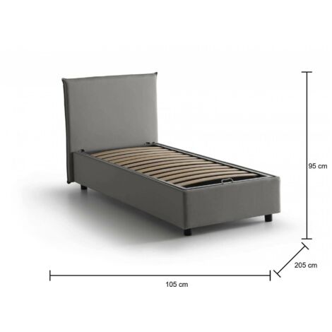 Talamo Italia Lit simple Chelsea, Lit conteneur avec revêtement en ...