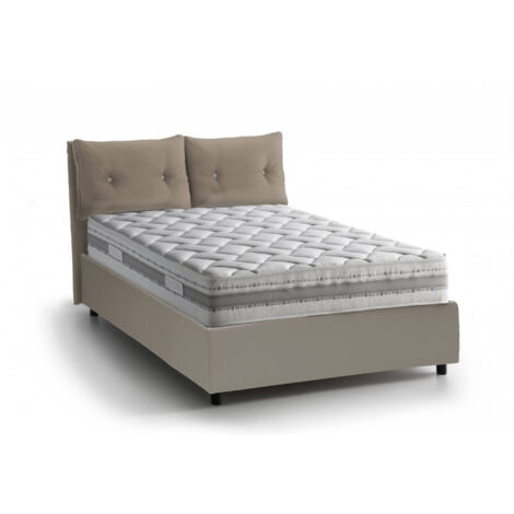 Dmora - Lit simple Dabasol, Lit conteneur avec revêtement en cuir ...