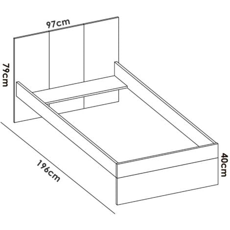 Dmora - Lit enfant Duranno, Structure avec deuxième lit gigogne, Lit ...