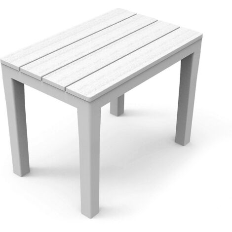 Dmora Table basse effet bois en polypropylène, coloris blanc, 60 x 38,5 ...