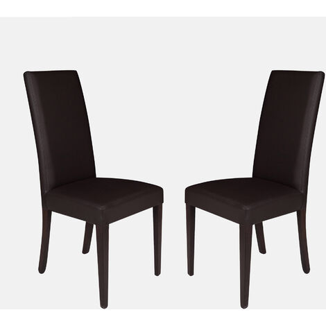 Dmora Ensemble de 2 chaises classiques en éco-cuir, pour salle à manger, cuisine ou salon, Made ...