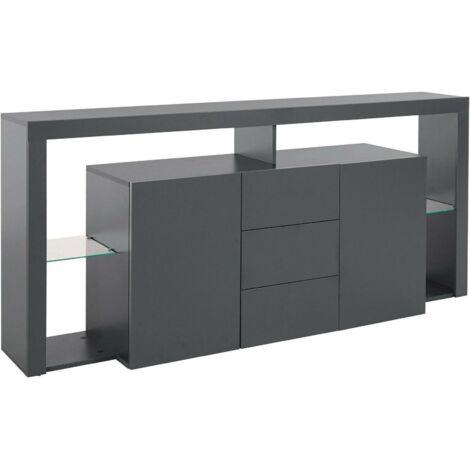 Dmora - Buffet Ddapozz, Buffet de salon avec 2 portes et 3 tiroirs ...