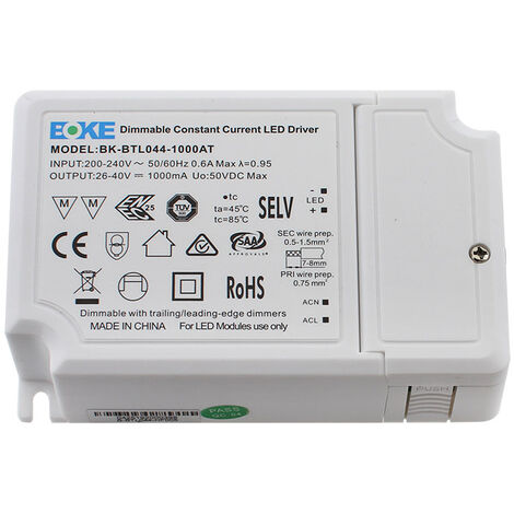 Driver LED BOKE DC26-40V/40W/950mA, Dimmable TRIAC