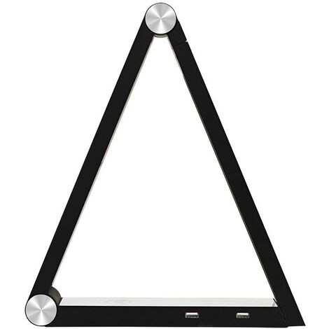 TRIANGLE Black Studio Lamp with Wireless Charger TI, Dual White,