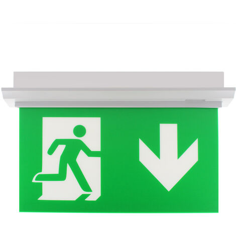 SIGN Luminaire de secours encastré à LED SL3, blanc froid
