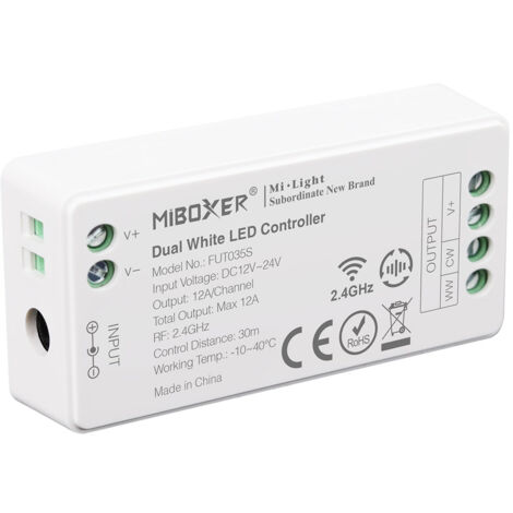 CCT dual white mini RF controller 4 zones 12A + remote control