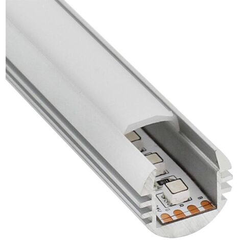 Profilé aluminium rond pour bandes LED, 2 mètres