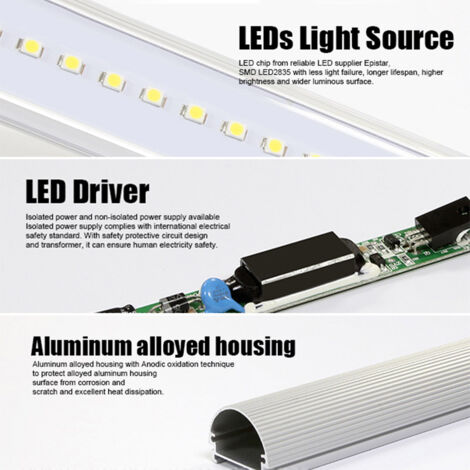 Pack 10 LED T8 SMD2835 Epistar Tubes LED SMD2835 - Aluminium