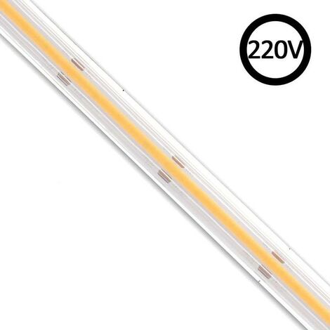 Bande LED 220V COB, 288Led/m, 1 mètre avec connecteurs rapides,