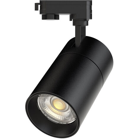 Spot sur rail monophasé PIKE RAIL LED noir 30W, CCT, gradable