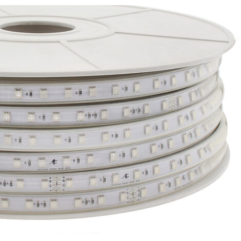 Bande LED 220V SMD5050, 60Led/m, RVB, bobine de 50 mètres
