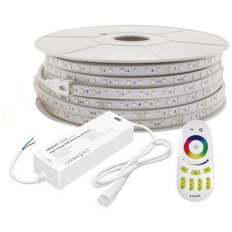 Bande LED 220V SMD5050, 60Led/m, RVB, bobine de 50 mètres